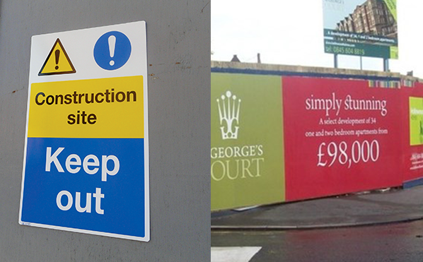 The signage guide for construction sites