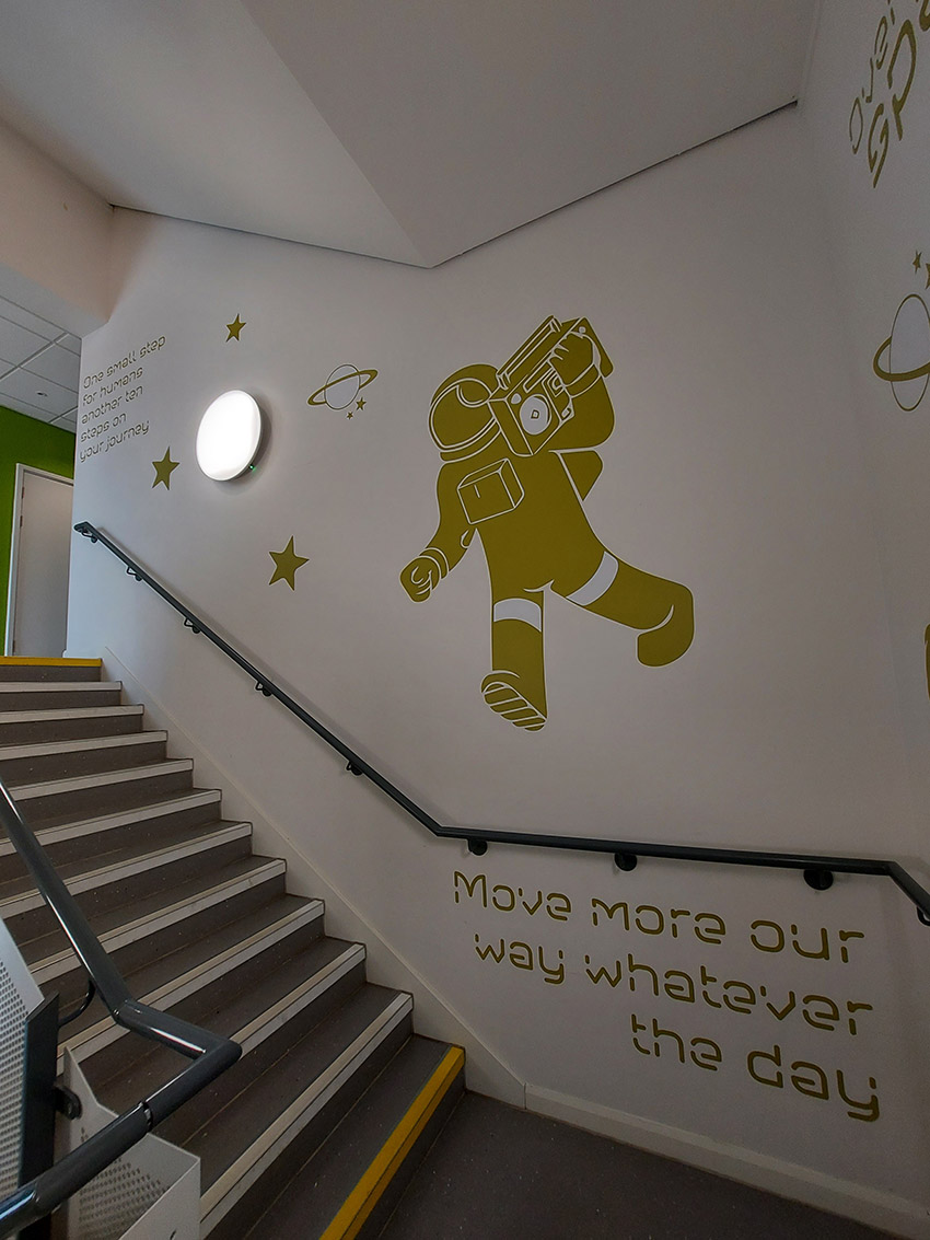 Inspiring Steps: Tameside College’s Creative Wall Graphics